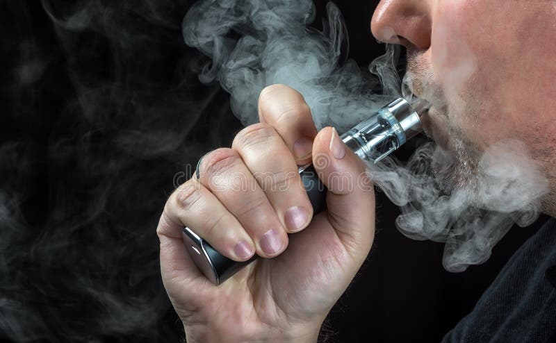 Close-up of a Man Vaping an Electronic Cigarette Stock Image - Image of ...