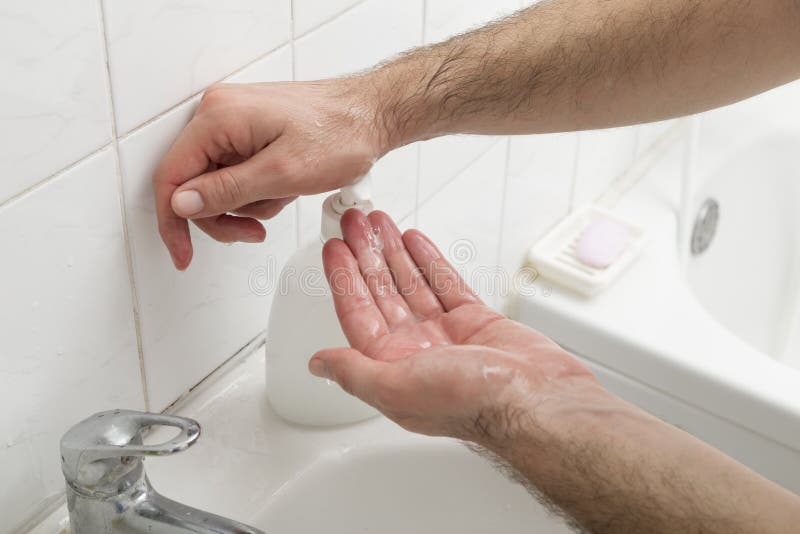 Using liquid soap stock image. Image of purity, cleaning - 109477009