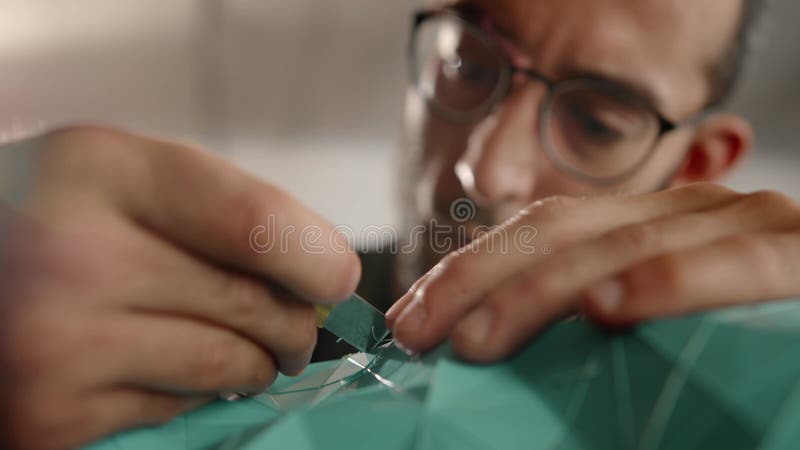 Close-up: a Man Works with a Blade. Production of Decorative Elements ...