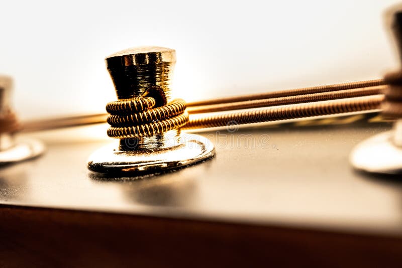 Close Up of Mandolin String Post on Headstock Stock Photo - Image of ...