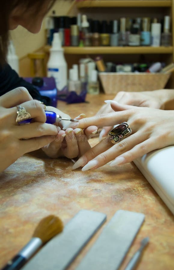 Close-up Manicure Making in Beauty Salon Stock Photo - Image of human ...