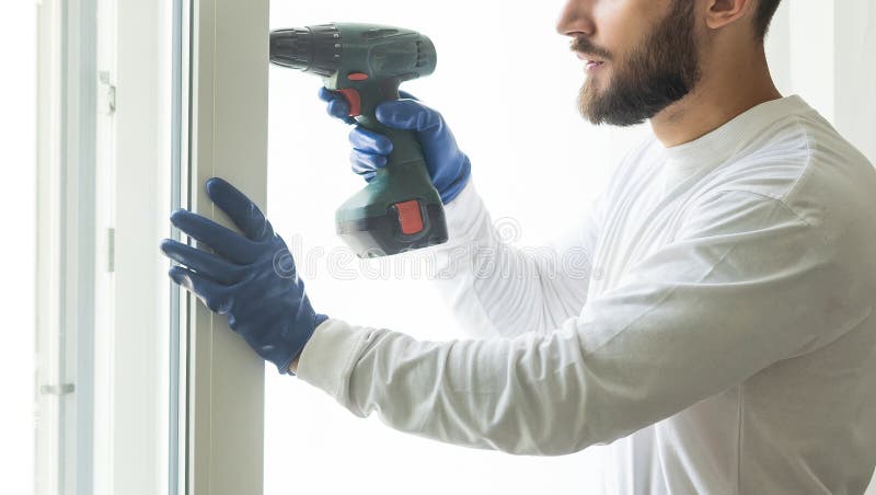 Close Up of a Mans Hand Holding Screwdriver Machine Stock Photo - Image ...
