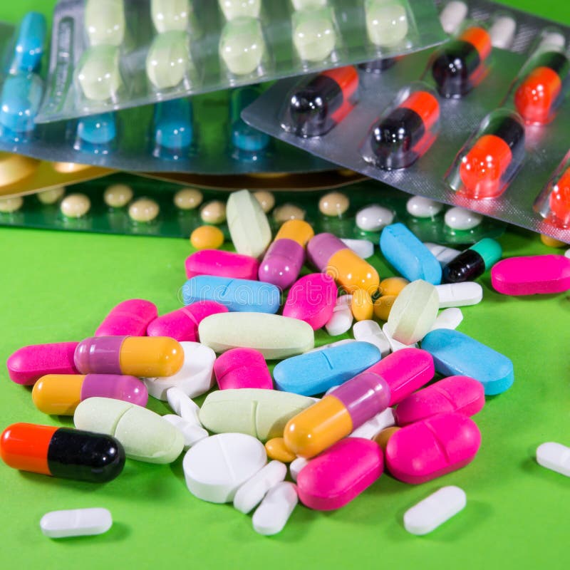 Close Up of Many Colorful Pills Stock Photo - Image of danger ...