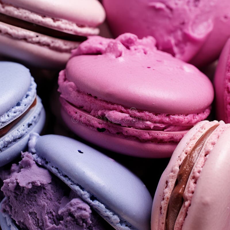 A Close Up of Many Different Colored Macarons Stock Illustration ...