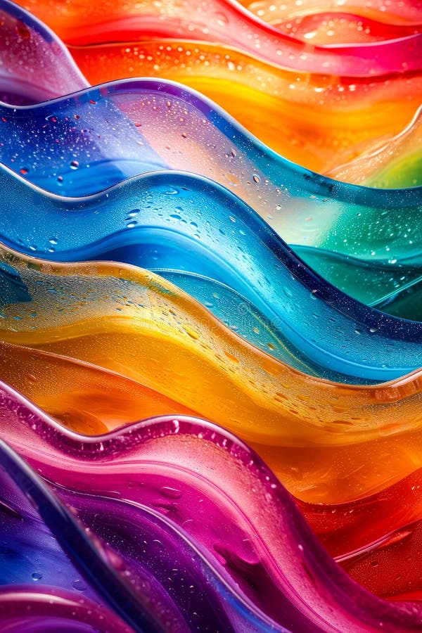 Close Up of Many Different Colored Paints Blended Together Creating ...