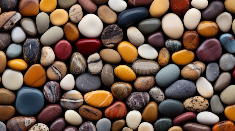 A Close Up of Many Different Colored Rocks. Generative Ai Stock ...
