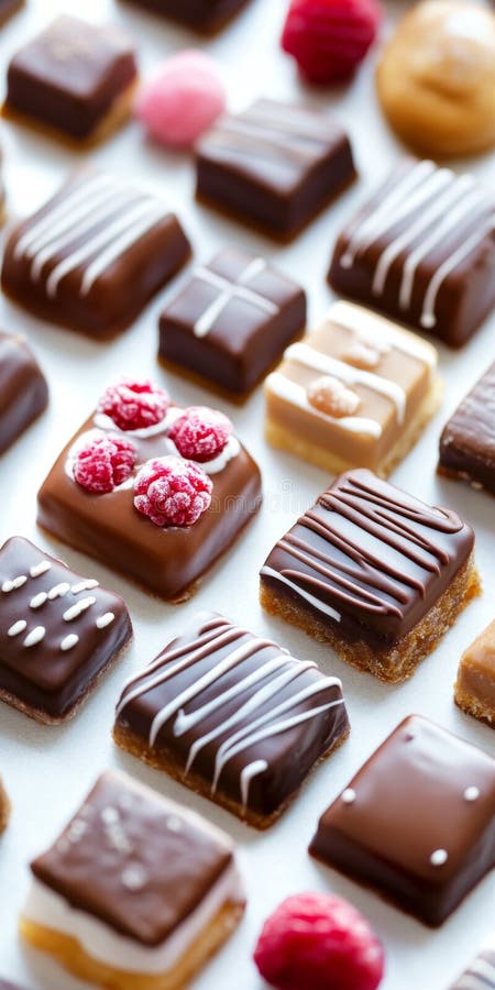 A Close Up of Many Different Types of Chocolate Candies with ...