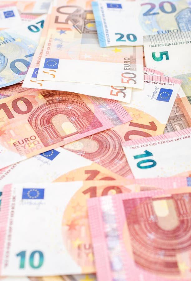 Stack of 20 euro bills stock image. Image of income - 122102733