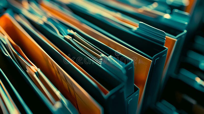 A close up of many folders stock photo. Image of abstract - 324939688