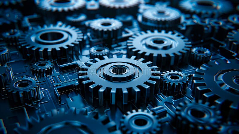 A Close Up of Many Gears on a Computer Board Stock Image - Image of ...