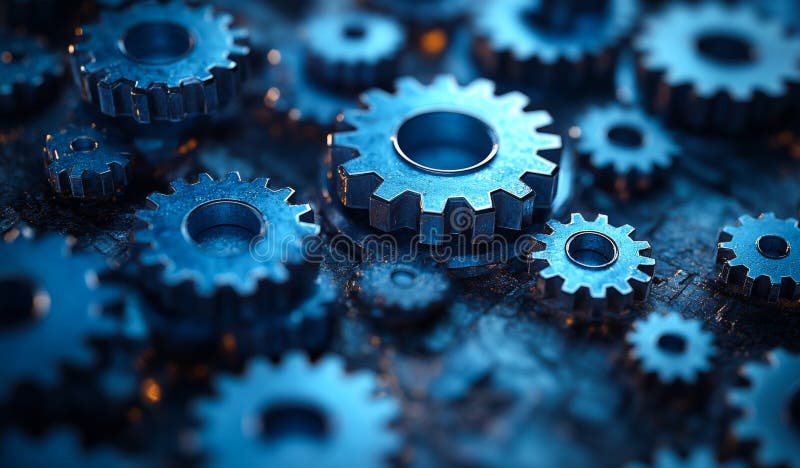 A Close Up of Many Gears of Different Sizes and Shapes Stock Photo ...