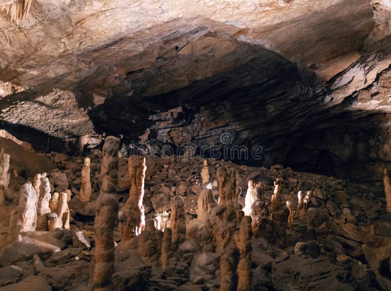 Close Up of Many Stalagmite Stock Image - Image of caving, stalagmite ...