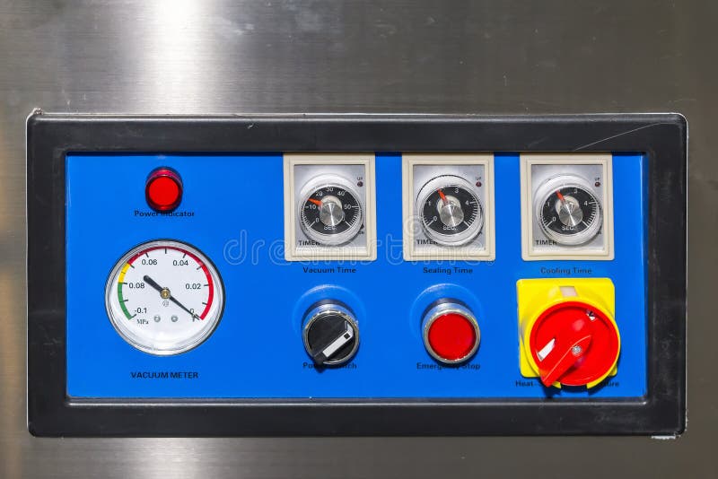 Close Up Many Switch and Dial Controller of Control Panel of High ...