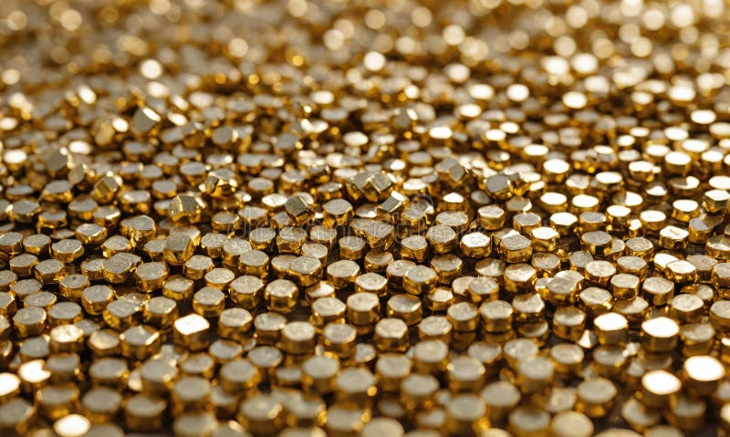 A Close-up of Many Tiny, Gold-colored Beads Stock Photo - Image of ...