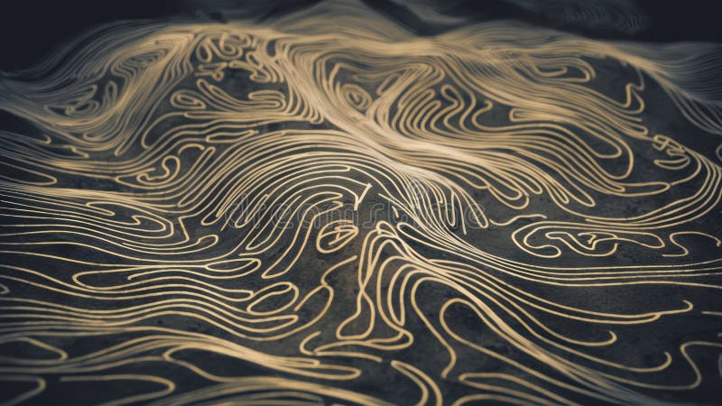 A Close Up of a Map with Lines and Swirls on it, AI Stock Image - Image ...