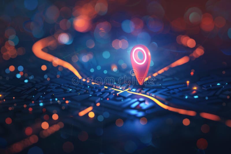 Close-up of a Map Marker on a Computer Keyboard. Suitable for ...