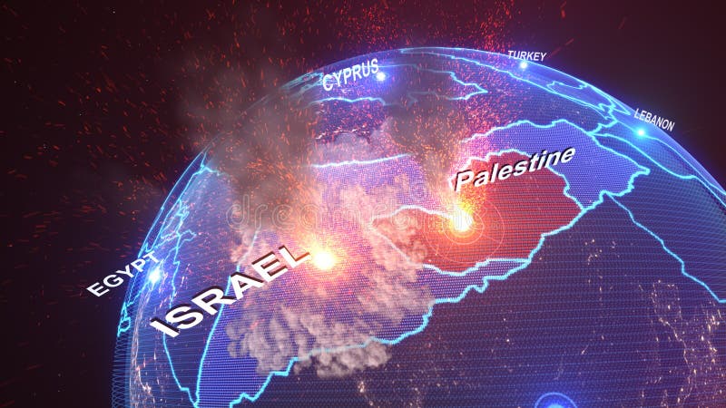 Close Up Map of the Middle East with Explosion Ver 2 Stock Image ...