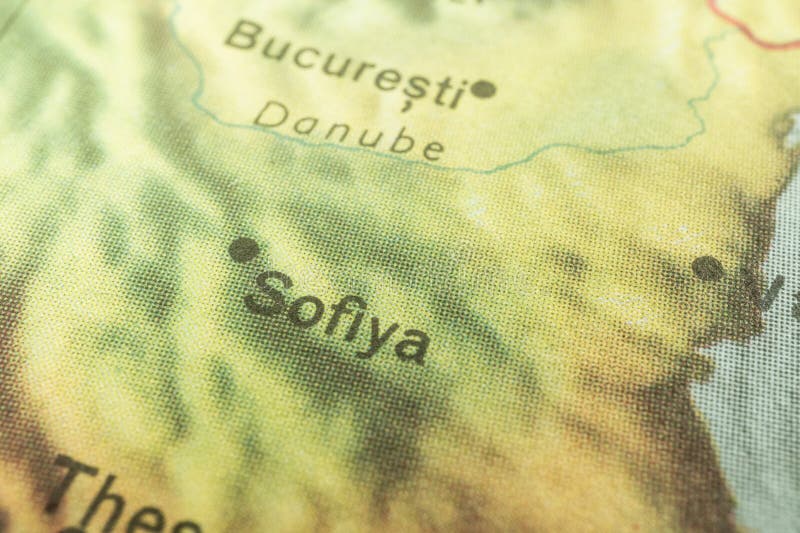 Close-up Map Section Highlights Sofia, a City or Town, within Diverse ...
