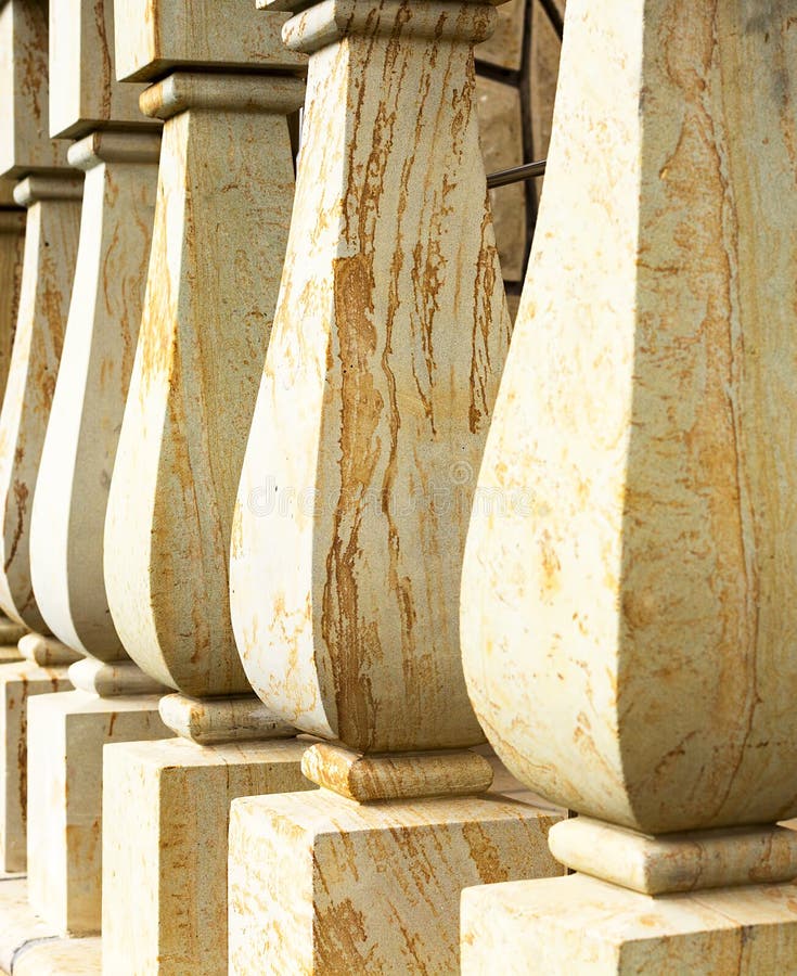 Close Up Marble Baluster Columns Stock Photo - Image of decorated ...