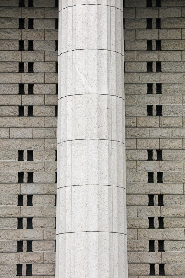 Marble Column at Pompeii Italy Stock Image - Image of brick, building ...
