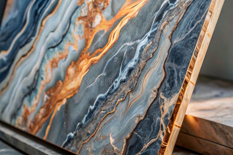 Close-up Marble-look Countertop Sample in Display Stock Illustration ...