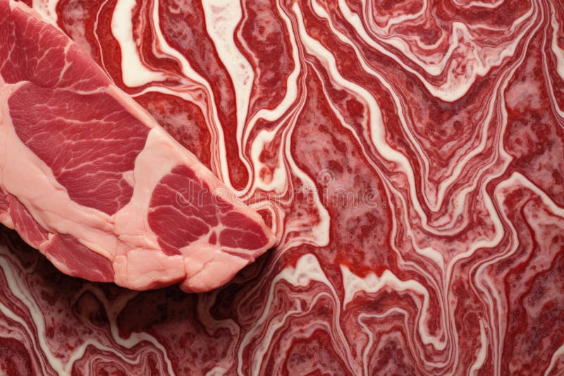 Close-up of Marbled Meat Texture and Patterns Stock Image - Image of ...