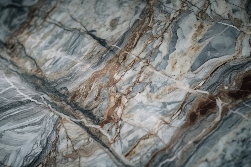 A Close Up of a Marbled Surface with a Black and White Pattern Stock ...