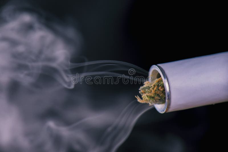 Close Up of Marijuana Joint Tip and Smoke Stock Photo - Image of ...