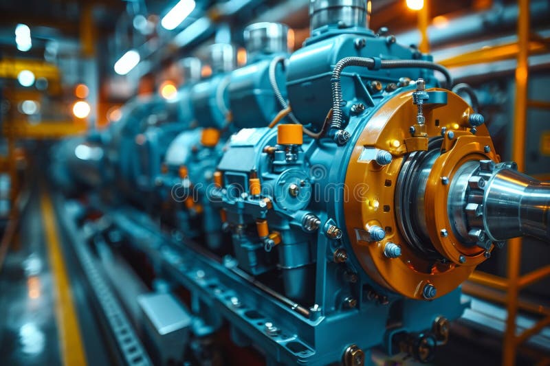 Close Up of a Marine Diesel Engine Key Component of Shipbuilding and ...