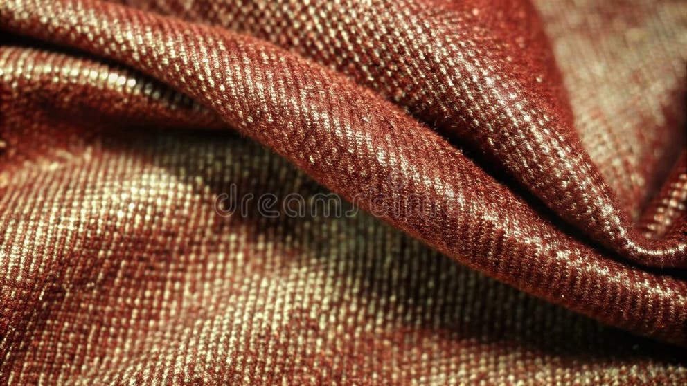 Close-up Maroon Fabric Texture, Metallic Weave Stock Illustration ...