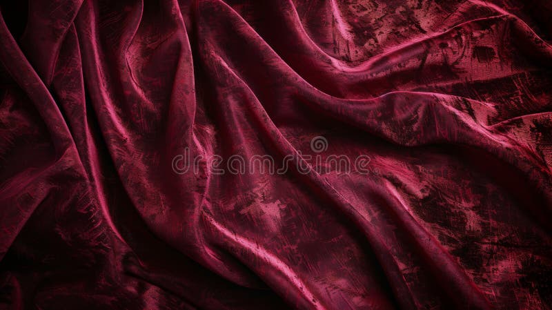 A Close-up of Maroon Velvet Fabric Posh Silk Background with Smooth ...