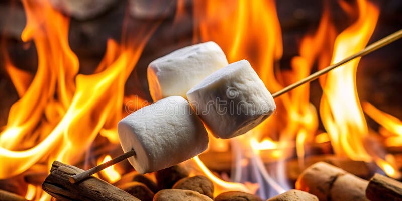A Close Up of Marshmallow and Fire on Background AI-Created Content ...