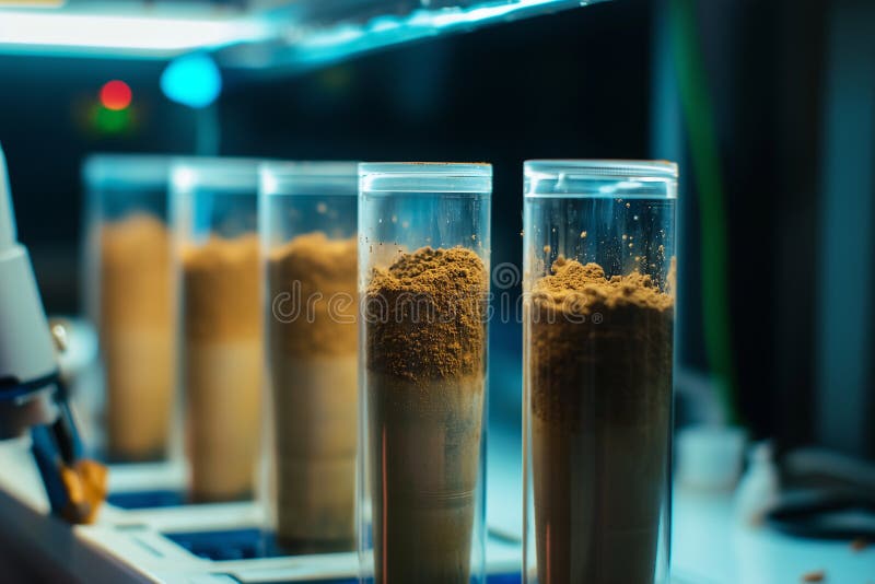 Close-up of Martian Soil Samples Being Analyzed in a Space Lab. in a ...