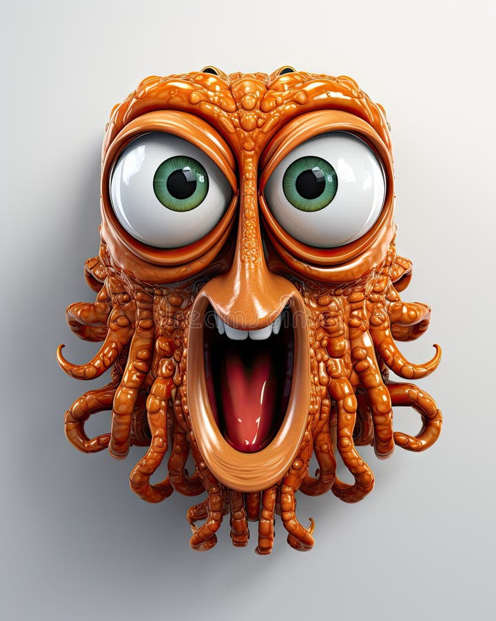 A Close Up of a Mask with an Octopus Like Face. Generative Ai Stock ...