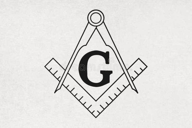 Masonic Square and Compasses Printed on Paper Stock Illustration ...