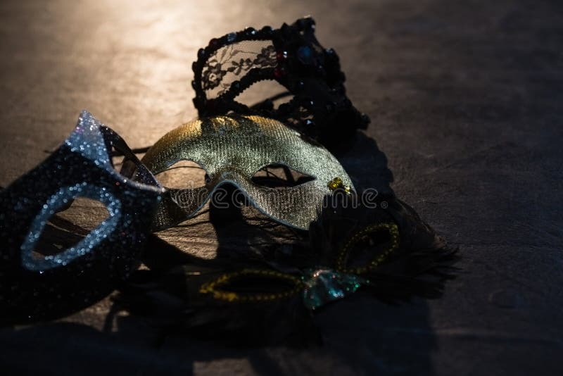 Masquerade masks on stage stock image. Image of attractive - 98002167
