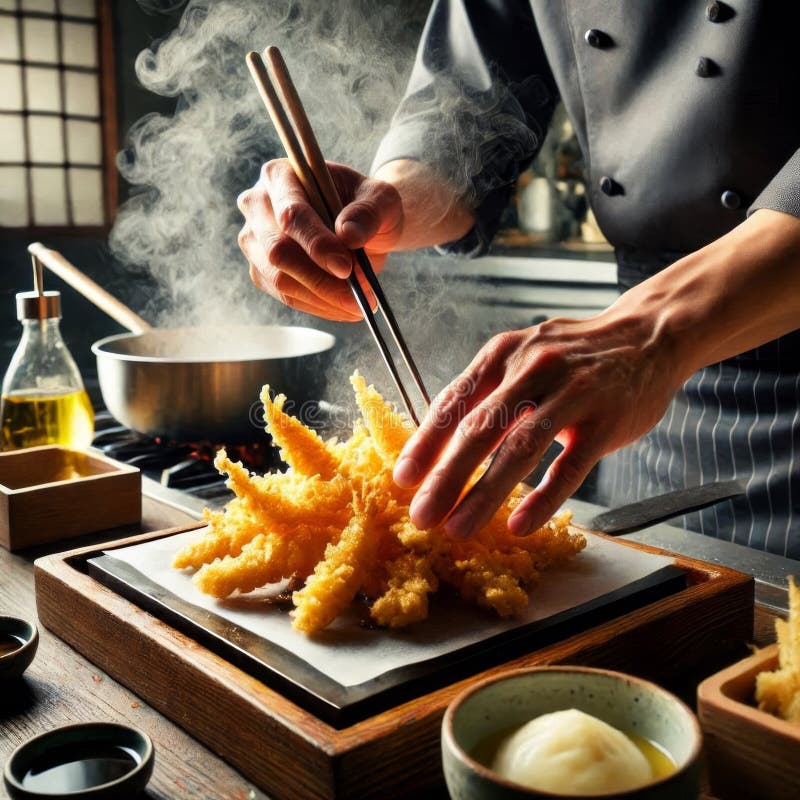 Close-up of a Master Japanese Chefâ€™s Hands Skillfully Preparing ...