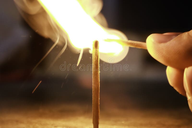 Close-up of Matches Stick Fire Stock Photo - Image of fire, leaf: 216790948