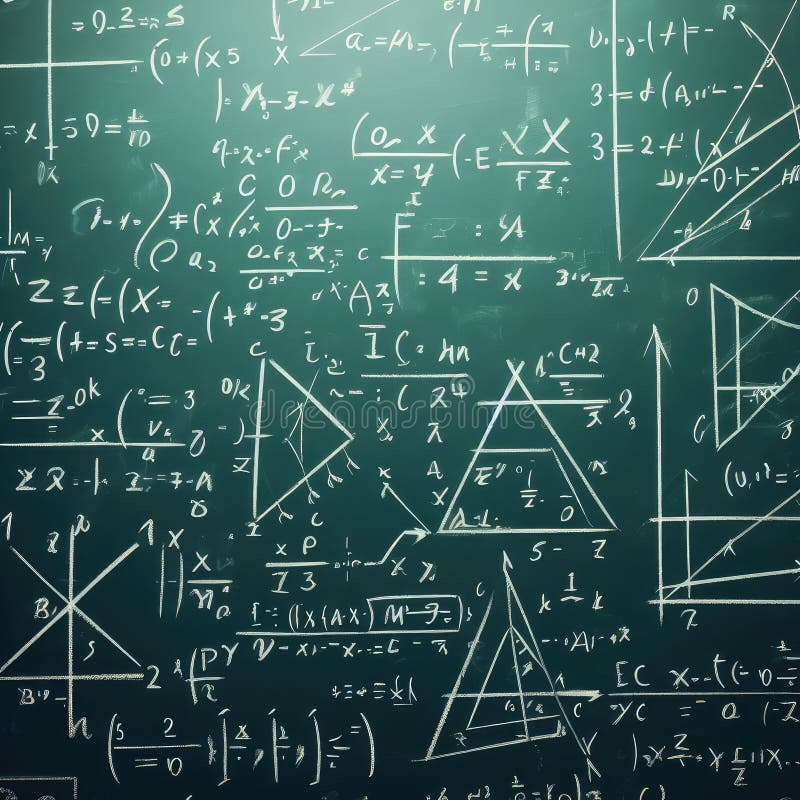 Math Formulas. Mathematical Formulas on Green School Chalkboard Stock ...