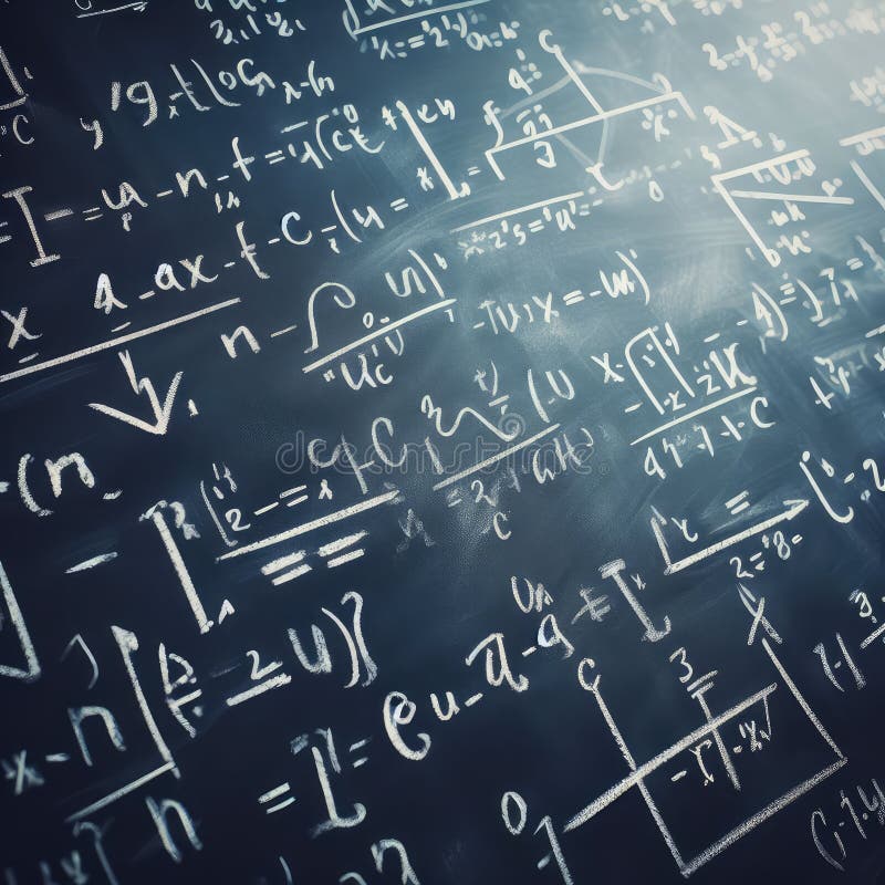 Close Up of Math Formulas on a Blackboard Stock Illustration ...