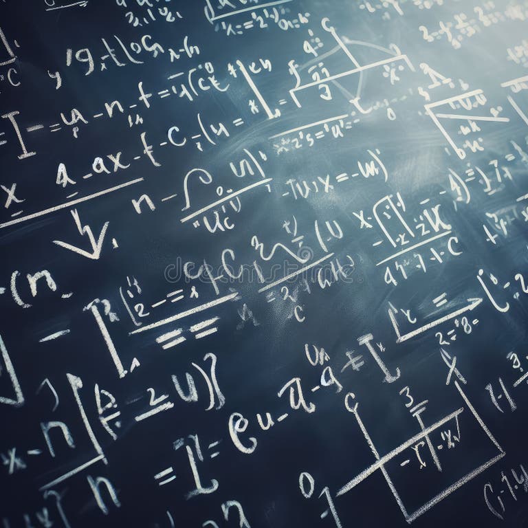 Close Up of Math Formulas on a Blackboard Stock Illustration ...