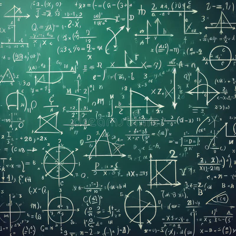 Close Up of Math Formulas on a Blackboard Stock Illustration ...