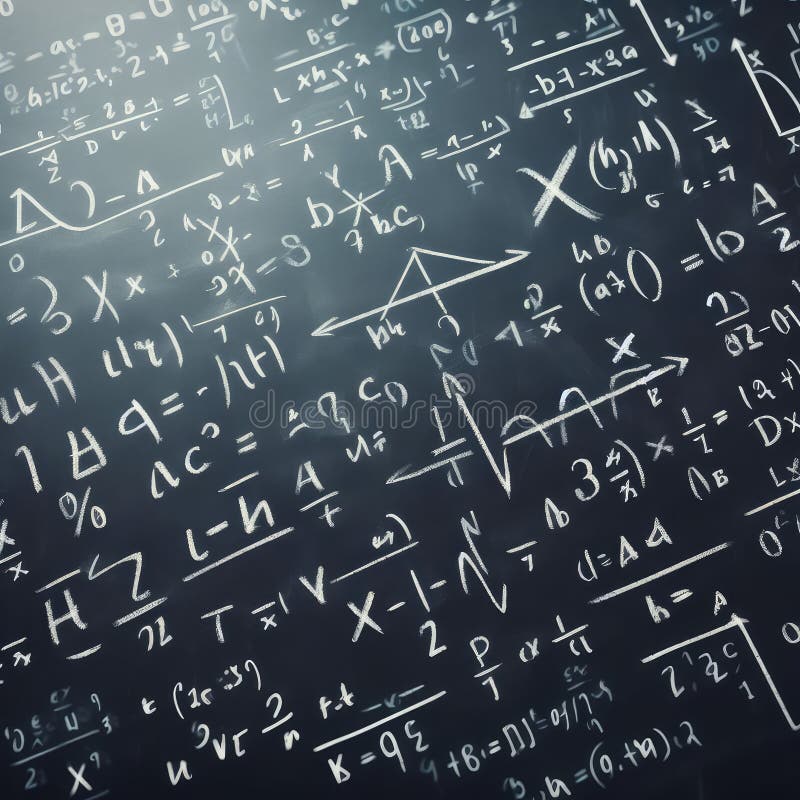 Close Up of Math Formulas on a Blackboard Stock Illustration ...