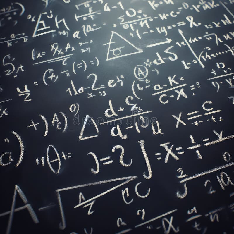 Math Formulas. Mathematical Formulas on Green School Chalkboard Stock ...