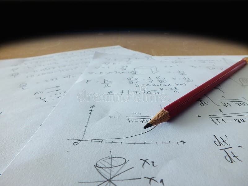 Close Up Mathematical Equations on a Sheet of Paper Stock Image - Image ...
