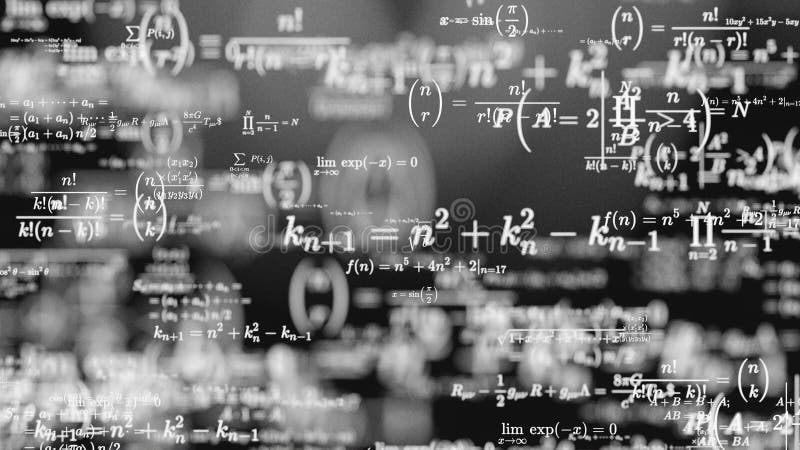 Close-up of Mathematical Formulas on a Black Background. Stock Video ...