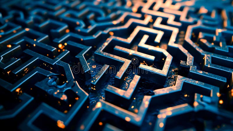 A Close Up of a Maze with Many Different Shapes and Colors, AI Stock ...