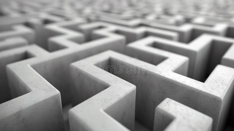 A Close Up of a Maze with Many Different Shapes and Sizes, AI Stock ...