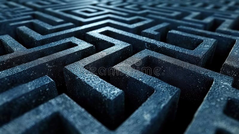 A Close Up of a Maze with Many Different Shapes and Sizes, AI Stock ...