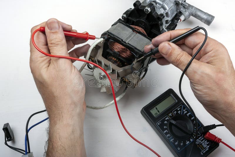 Close Up of Measuring Electricity in the Engine Stock Photo - Image of ...